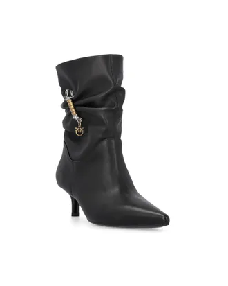 Pinko Womens Ankle Boots Nappa Leather Black