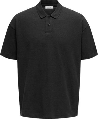 Only & Sons Loose Washed SS Polo - - Tops - Herren - Schwarzk - L