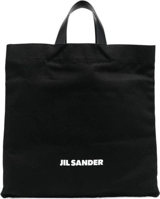 Jil Sander unisex, Sacs, Noir, Taille: ONE Size Logo Tote Bag