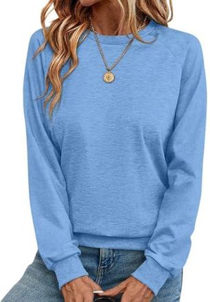 Generic Sweat Femme sans Capuche Classique Respirant-E Sportswear Running Elegant Streetwear Casual Lounge Pull Relaxed Large Sweat D&eacute;contract&eacute; Coton Doux Pul