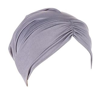 Generic Chapeau de Cancer Chapeau Chapeau Ethnique Couverture Wrap Turban Couvre-chef Turban Cap Pliss&eacute; Chapeau Bandeau Cylindre, gris, Taille unique