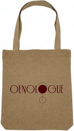 Fabulous Sac Shopping Tote Bag Aspect Lin - Oenologue M&eacute;tier Vin Expert Alcool - Sac de Courses Toile Epaisse 360g Beige Naturel Cabas Port&eacute; Epaule Solide Impr