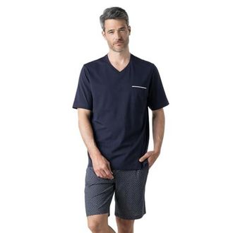 Eminence Pyjama Court Homme Business- Jersey 100% Coton Longue Dur&eacute;e - T-Shirt Manches Courtes Col V + Short 2 Poches - Label Oeko-TEX Standard 100