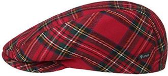 LIPODO Casquette Tartan Check Femme/Homme - Made in Italy Gavroche pour lhiver avec Visiere, Doublure Printemps-ete Hiver - 53 cm Rouge