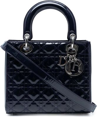 Dior Hobo Bags - Medium Patent Cannage Lady Dior - Gr. unisize - in Blau - für Damen