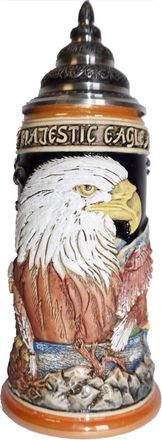 King Bierkrug Tierwelt-Wildnis, Adler Seidel 0,75 Liter Bierseidel