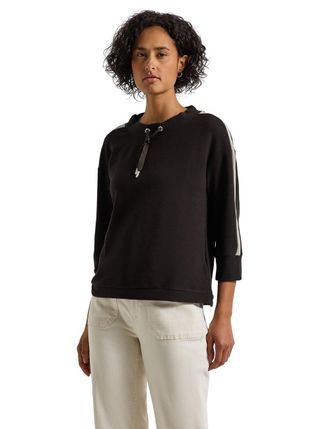 Street One Damen 3227903 Ottoman Shirt mit Tape, deep Roast Brown, 42