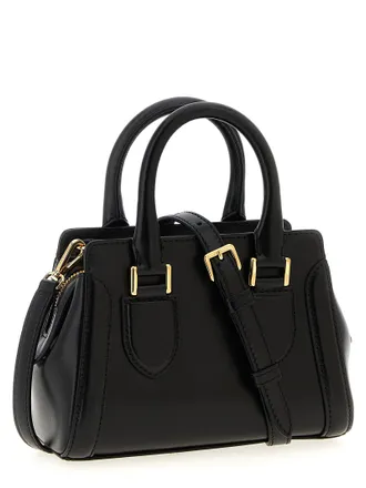 Alexander McQueen Womens Birdee Top Handle Bag Black Calfskin Leather