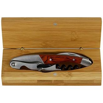 Grunwerg Aperiti Couteau Sommelier dans Une boîte de Luxe en Bambou, Bois
