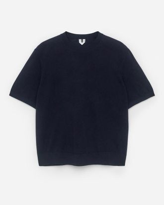 Arket Gestricktes T-Shirt Aus Merinowolle -Blau