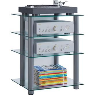 ebuy24 Ebuy24 - Hifi M&ouml;bel Rack Alu Glas Phono Bilus
