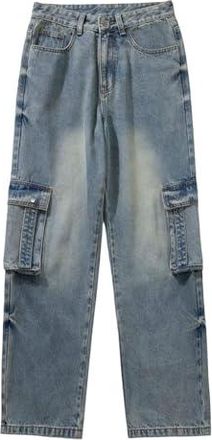 Generic Jean Homme Jeans Homme Week-End/Voyage Pantalon en Jean Workwear High Street Ample - Poches Styl&eacute;es, Coupe Droite Loose, Basique Tendance Cent Fois Ve