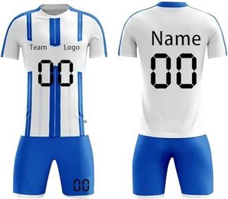 Generic Maillots et shorts de football personnalis&eacute;s avec num&eacute;ro de nom et logo de l&eacute;quipe pour enfants, adultes, jeunes fans, 2-1., L