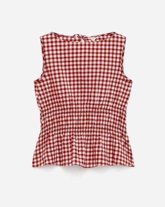 Arket Gesmoktes Seersucker-Oberteil -Wei&szlig;