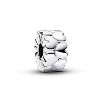 Pandora Moments Herzmuster Clip Charm aus Sterling Silber, Kompatibel Moments Armb&auml;ndern, 792828C00