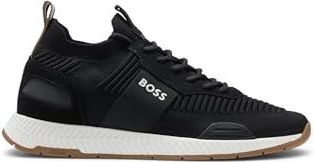 BOSS Hommes Titanium Runn Baskets avec Tige en Maille et Finitions en Cuir suédé