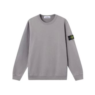 Stone Island SweaT-shirt en coton &agrave; col rond - Homme - Sweatshirts et sweats &agrave; capuche - Gris - Taille: 2XL