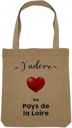 Fabulous Sac Shopping Tote Bag Aspect Lin - Jadore Les Pays De La Loire Region de France Nantes - Sac Courses Toile Epaisse 360g Beige Naturel Cabas Port&eacute; Epau