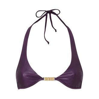 GCDS Metallic Logo Clip Bikini-BH - - Swimwear - Damen - Lila - L