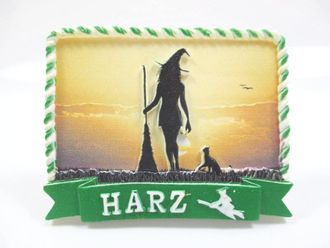 Generic Harz Hexe Katze schwarz Premium Magnet Poly Souvenir Germany (4)