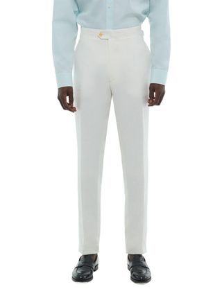 Fursac Pantalon ajust&eacute; en lin &agrave; chevrons - Taille 36 - Homme
