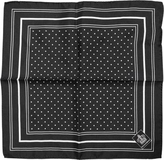 Dolce & Gabbana Mens Polka Dot Silk Scarf Black