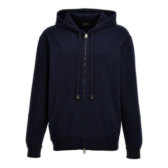 Brioni Homme, Sweatshirts et sweats &agrave; capuche, Bleu, Taille: 2XL Blouson &agrave; Capuche Essentiel Enti&egrave;rement Zipp&eacute;