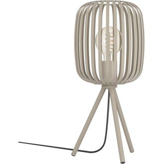Eglo Tischlampe Romazzina, Stativ Nachttischlampe, Dreibein Tischleuchte aus Metall in Sandfarben, Deko Schlafzimmer, Wohnzimmer Tisch Lampe mit E27