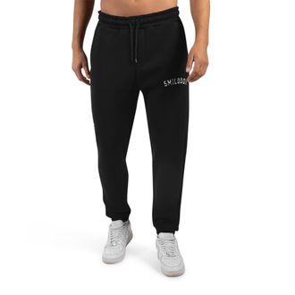 Smilodox Jogginghose Herren Kayson, Oversize Freizeithose mit Reißverschlusstaschen, weichem, flauschigem und warmem Material, Tunnelzug am Bund, Logo, Sweatho