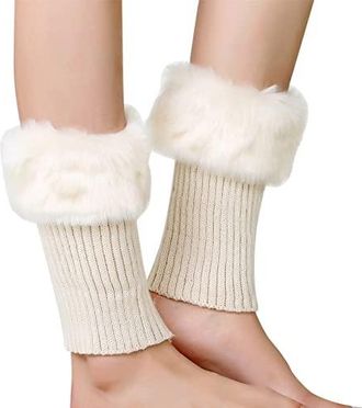 Generic Jambi&egrave;res chaudes kawaii v&ecirc;tements en fourrure synth&eacute;tique pour femmes automne et hiver courtes en laine tourn&eacute;e chaussettes chaudes bottes couverture