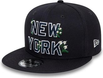 New Era Homme, Accessoires, Noir, Taille: S/M Casquette Snapback Yankees Flower Wordmark
