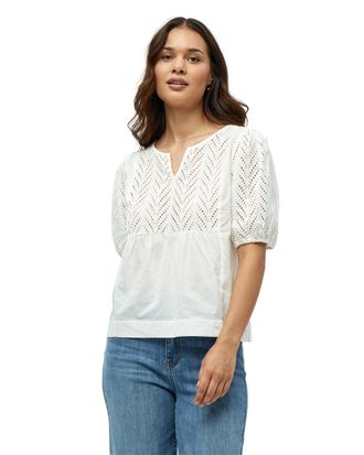 Desires DamenKurzärmelige Bluse, Weiß, M