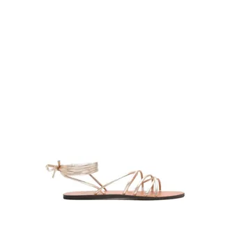 Maneb&igrave; Femme, Chaussures, Gris, Taille: 38 EU Sandales plates &agrave; lacets