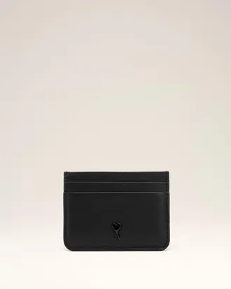 Ami Porte-Cartes Ami De Coeur Noir en Cuir De Vachette Noir - TU - Unisex