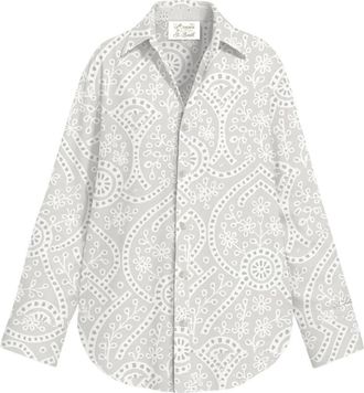 MC2 Saint Barth Femme, Blouses et Chemises, Multicolore, Taille: 40 FR Chemise Ray&eacute;e Brod&eacute;e