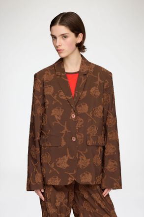 Ganni Blazer in Braun Fil Coup&eacute; Cocoa
