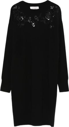 Ermanno Scervino robe à ornements en sequins - Noir
