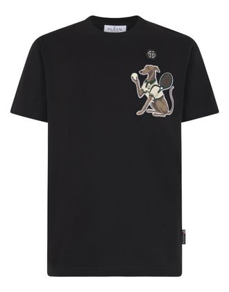 Philipp Plein Round Neck T-Shirt Tennis Pet Patch