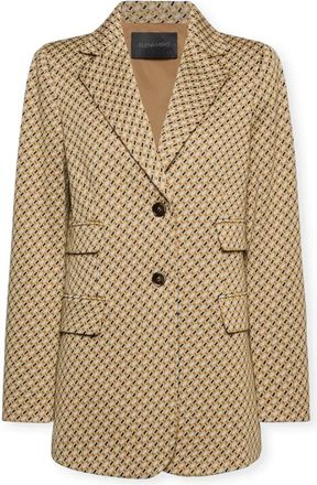 Elena Miro Femme, Vestes, Beige, Taille: 52 FR Blazer en jacquard stretch