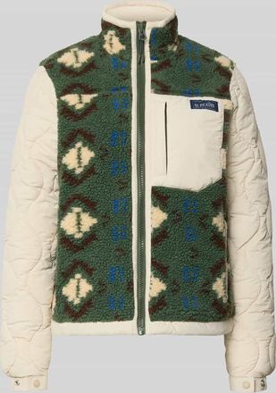 Superdry Fleecejacke mit Steppn&auml;hten und Label-Detail