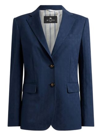 Etro jacquard single-breasted blazer - Blau