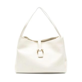 Ferragamo Buckle Leder Satchel - - Bags - Damen - Wei&szlig; - ONE SIZE