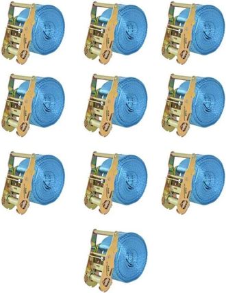 vidaXL Ratschen-Spanngurte 10 Stk. 2 Tonnen 6m&times;38mm Blau - Vidaxl
