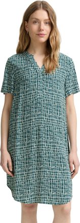Tom Tailor Damen 1046491 Kleid, 38116 - Abstract Tel Green Grid Design, 46 EU