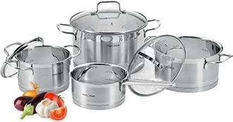 Profi Cook ProfiCook PC-KTS 1224 Induktions-Kochtopfset, Topfset 7 teilig, f&uuml;r alle Herdarten; Induktion Elektroherd Keramik Halogen und Gas-Herd, Topf Set/Kocht