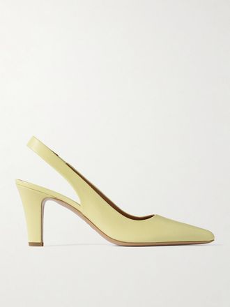 PARIS TEXAS Belle Slingback-pumps Aus Leder - Gelb