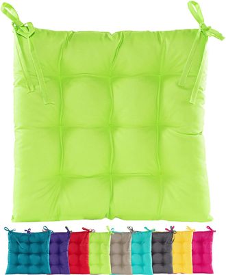 JACK Outdoor Stuhlkissen 38x38cm Lounge Kissen Auflage Wasserfest Sitzkissen Garten Lotus Effekt, Farbe:Grün