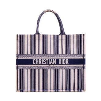 Dior Sac cabas Pre-owned ray&eacute; - Femme - Pre-owned - Bleu - Taille: ONE Size