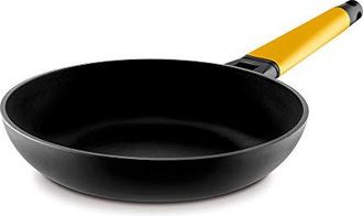 Castey Antihaft-Gussaluminium-Pfanne mit abnehmbarem Griff, Gelb,20 cm/ 8
