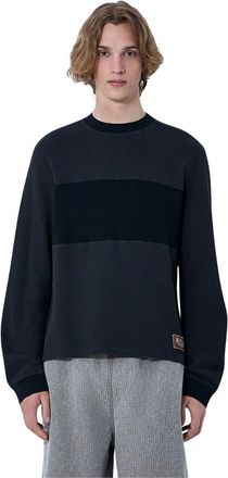 Brain Dead Homme, Sweatshirts et sweats &agrave; capuche, Noir, Taille: 2XL SweaT-shirt ras du cou en jersey de coton